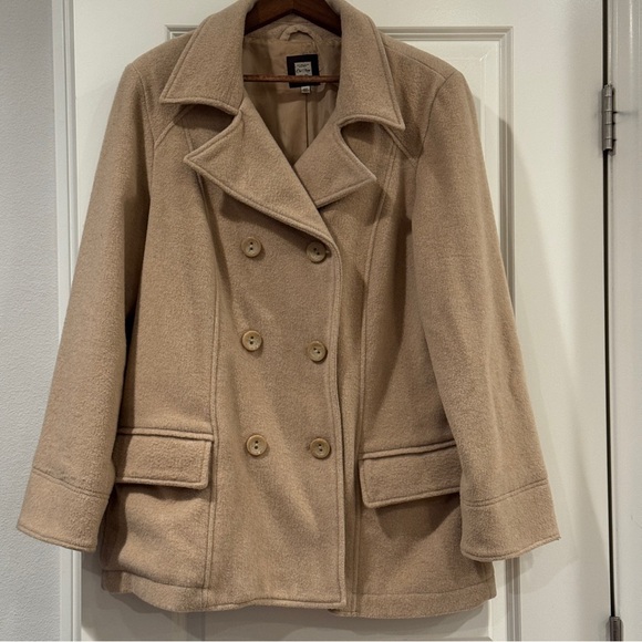 Old Navy | Jackets & Coats | Y2k Old Navy Coat Italian Wool Cream Beige ...